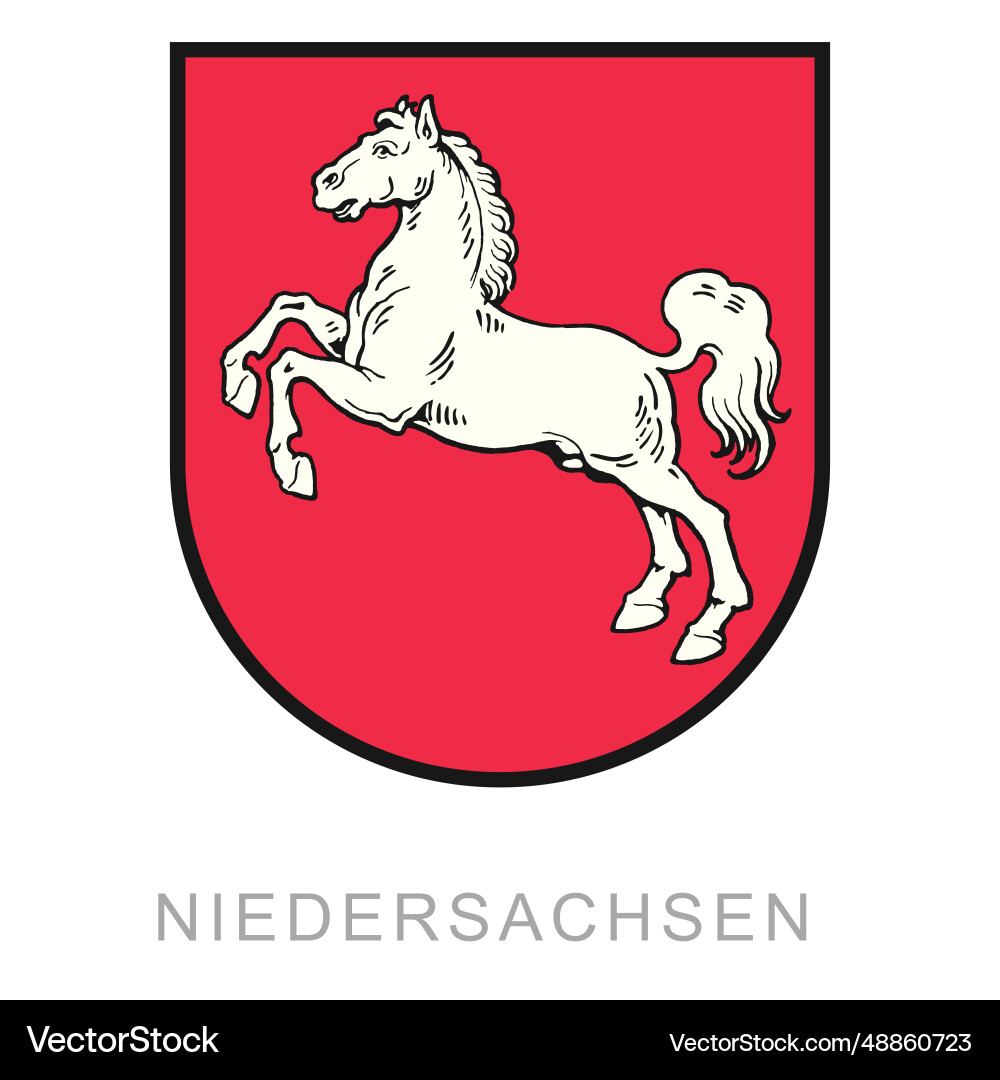 German state niedersachsen crest Royalty Free Vector Image