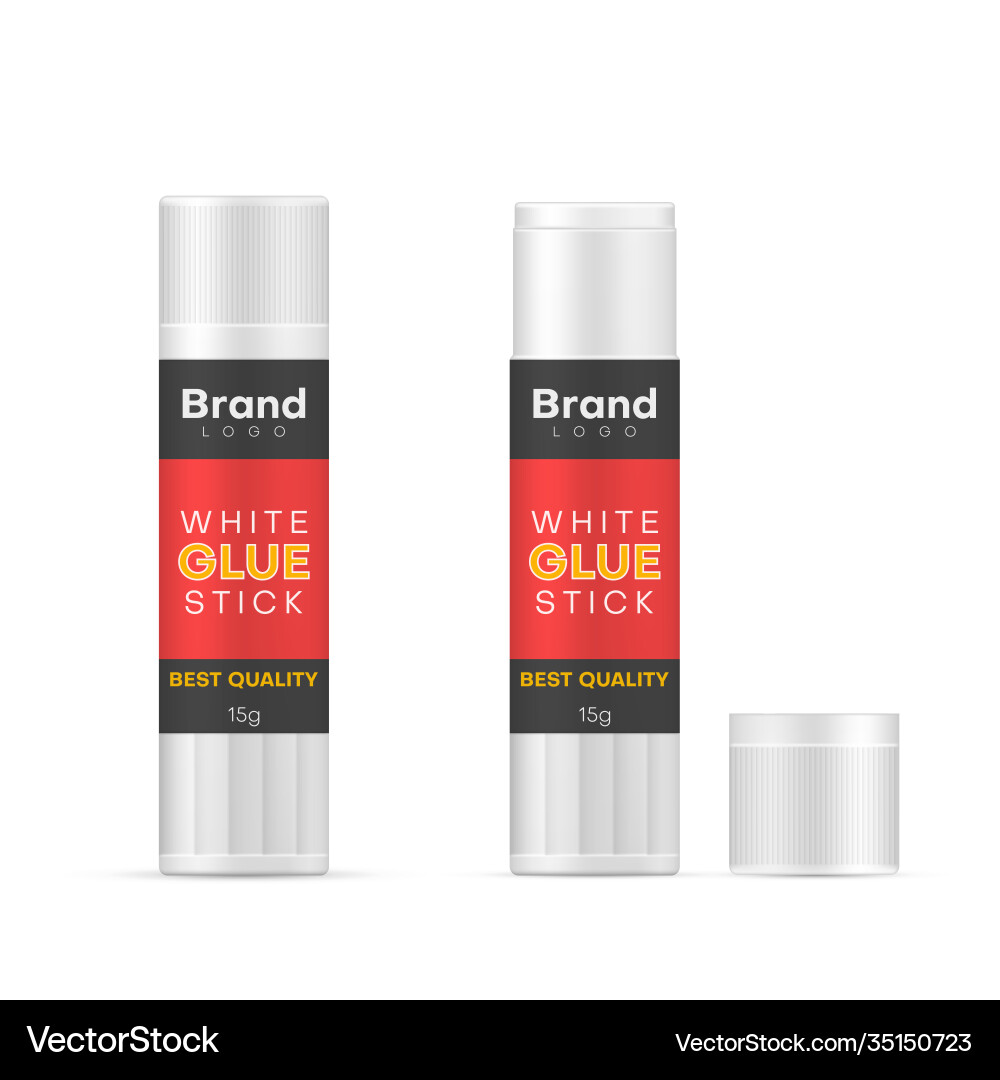 Glue sticks with open and closed lids adhesive Vector Image