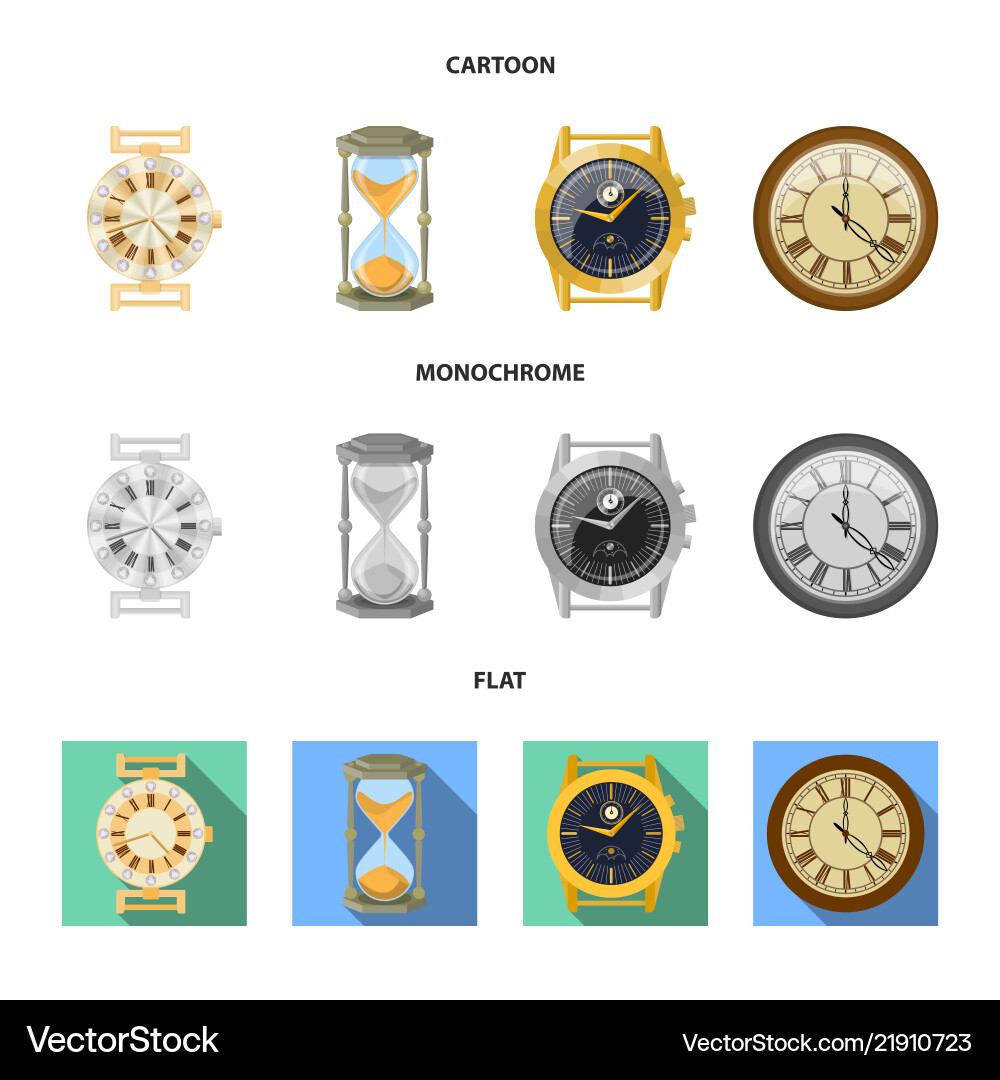 Isolated object of clock and time icon set Vector Image