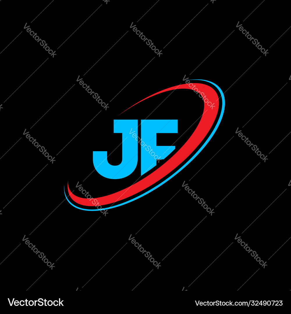 Jf j f letter logo design initial letter Vector Image