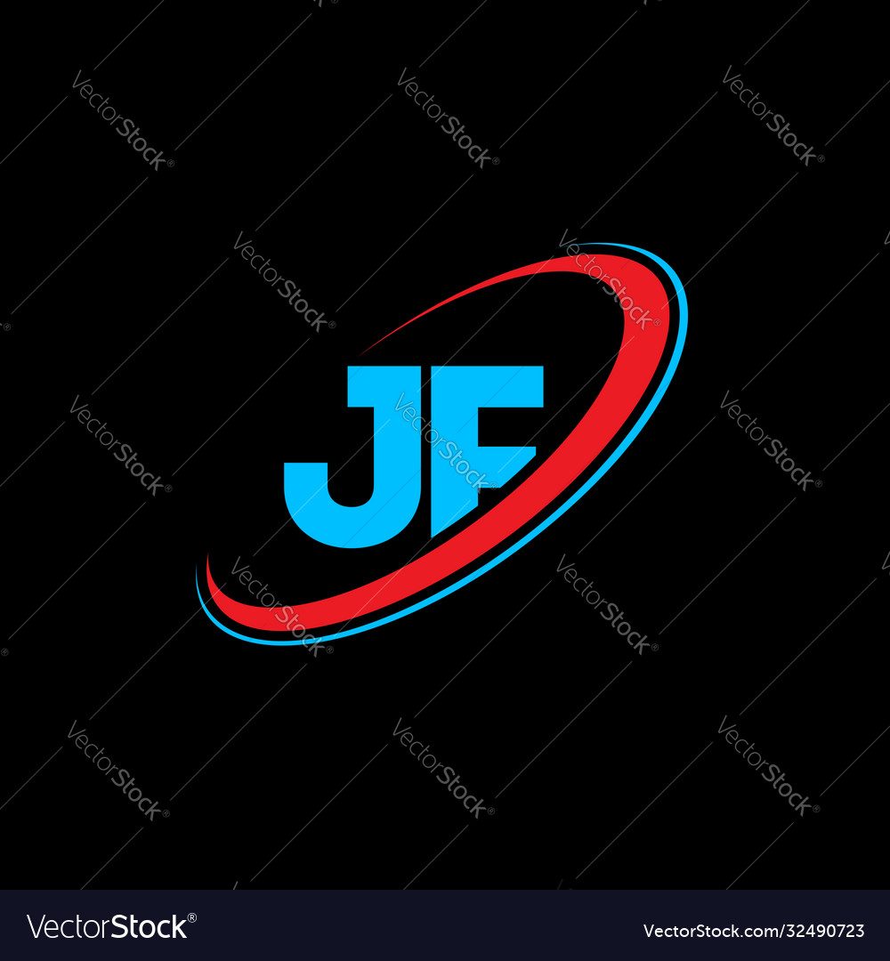 Jf j f letter logo design initial Royalty Free Vector Image