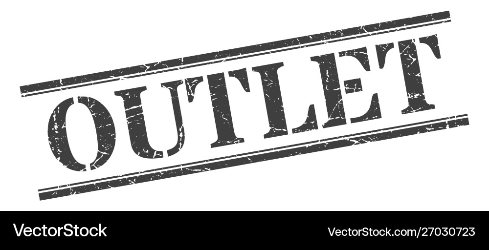Outlet stamp square grunge sign Royalty Free Vector Image