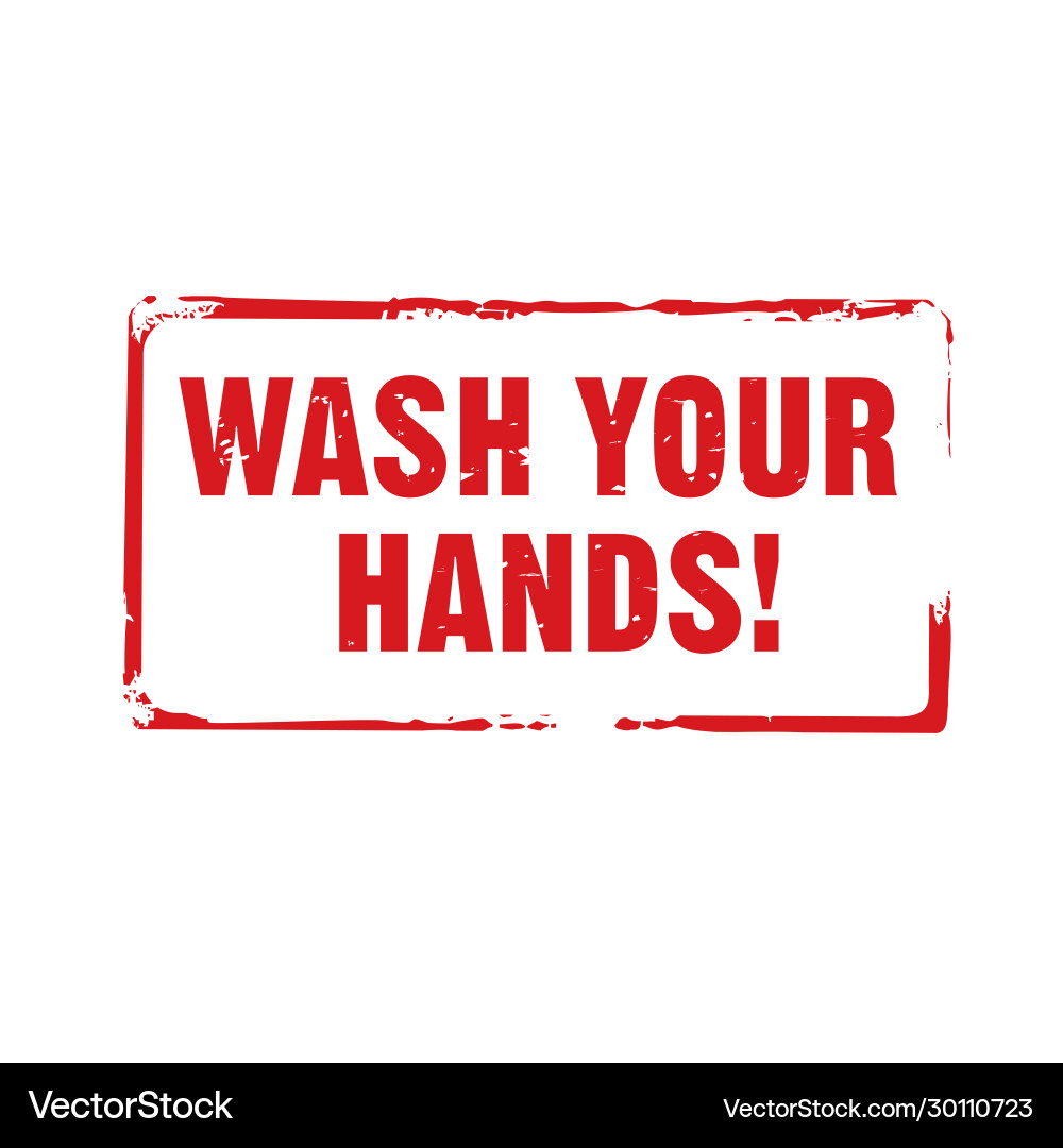 Red stamp and text wash your hands Royalty Free Vector Image