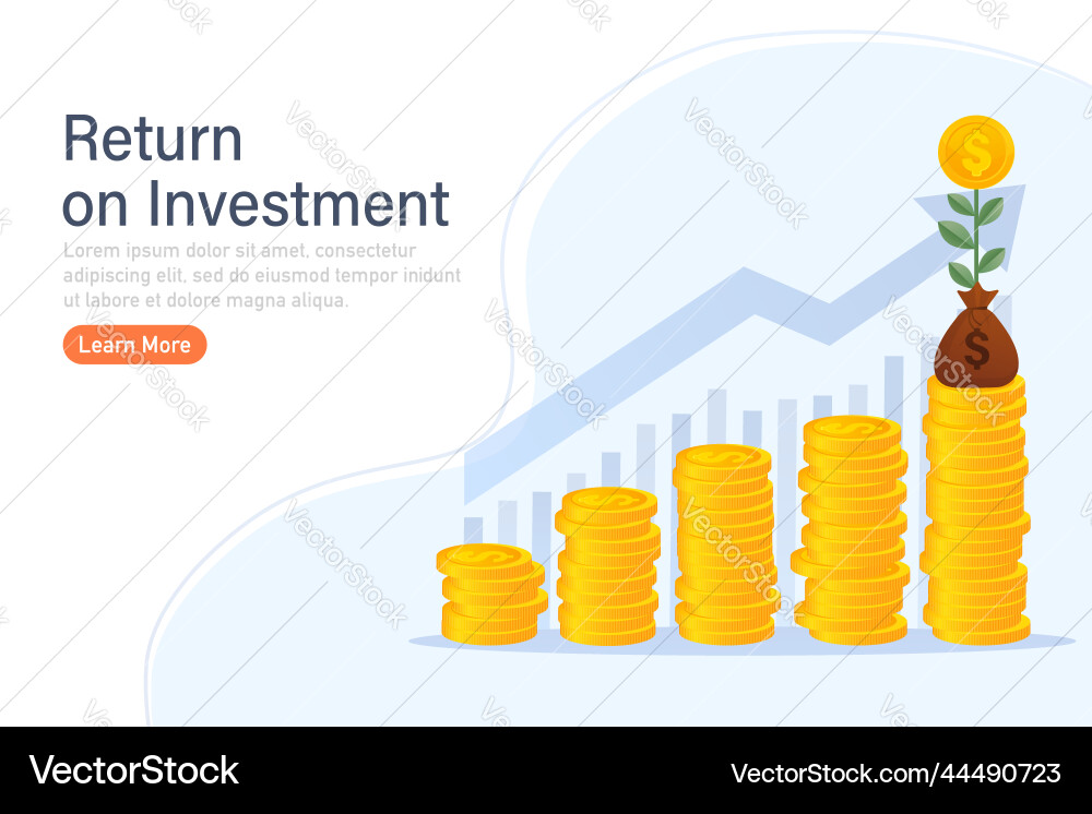 Roi return on investment performance measure from Vector Image