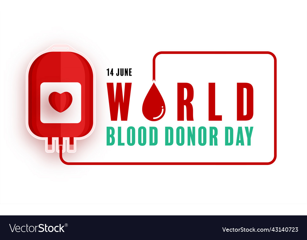 World blood donor day june 14th with bag Vector Image