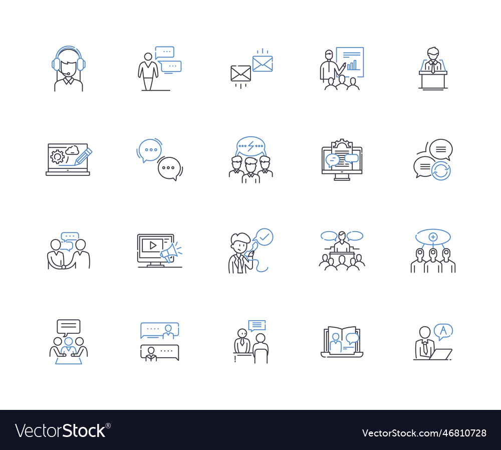 Articulation Line Icons Collection Pronunciation Vector Image