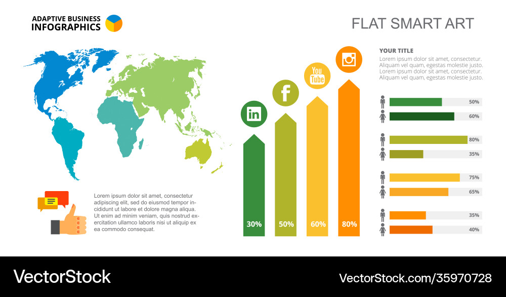 Bar chart with four elements template Royalty Free Vector