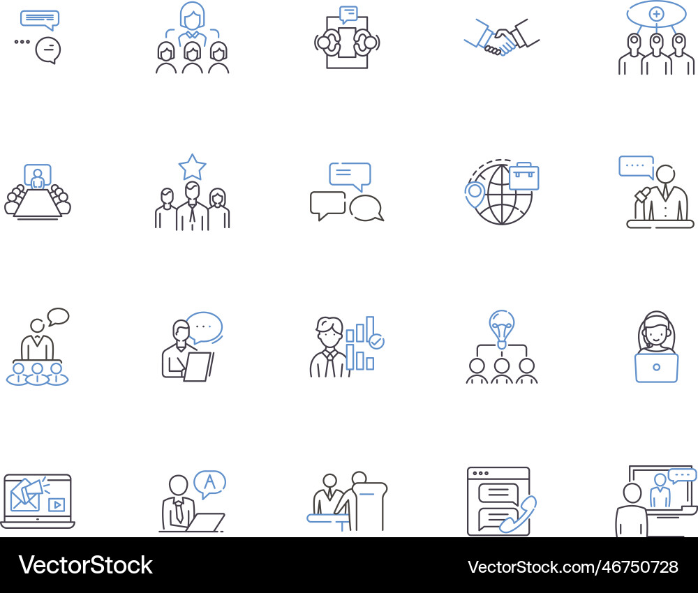 Clients outline icons collection customers Vector Image