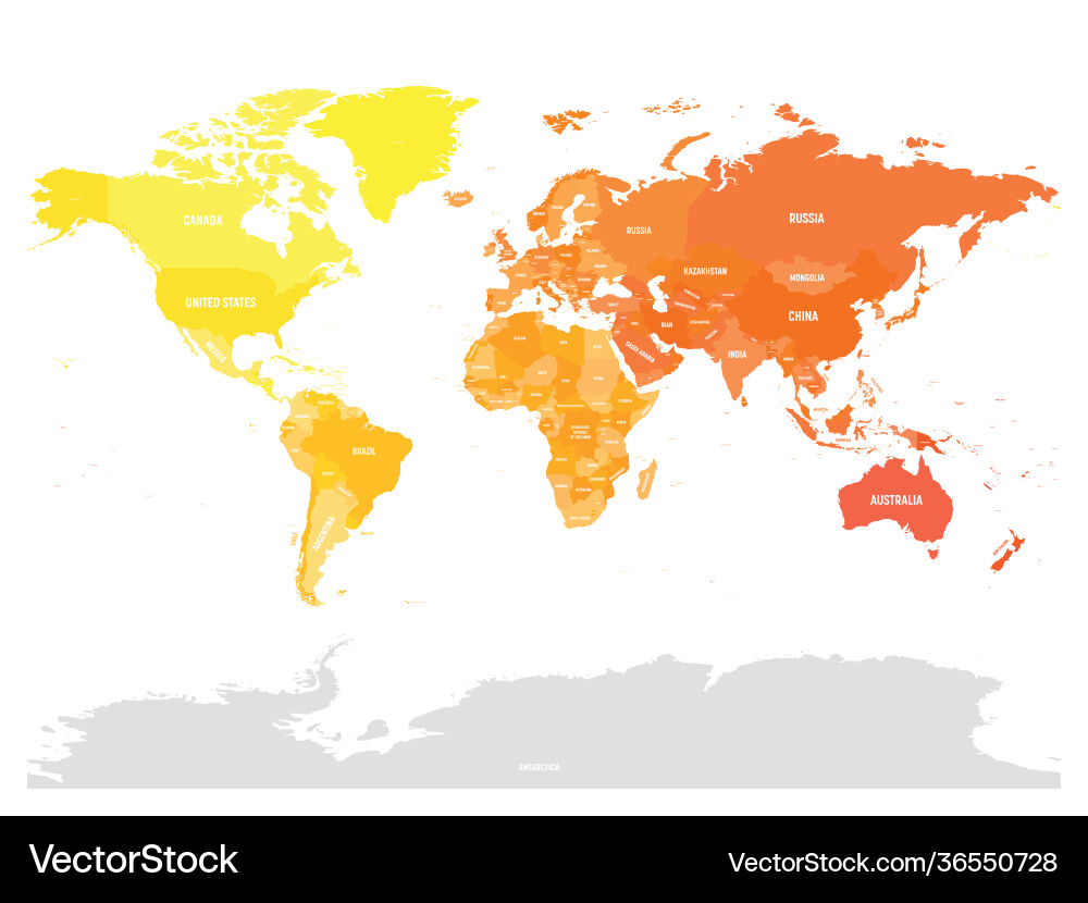 Colorful political map world Royalty Free Vector Image