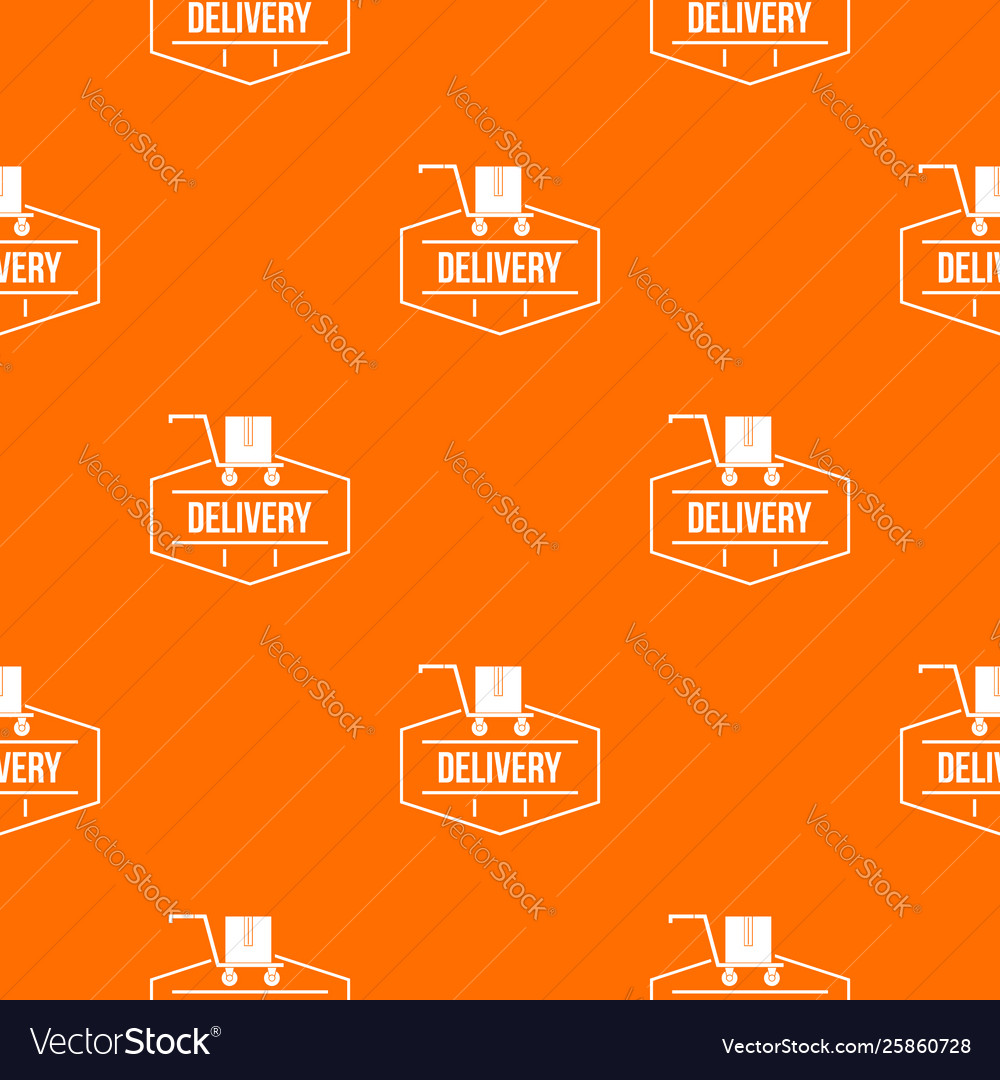 Delivery pattern orange Royalty Free Vector Image