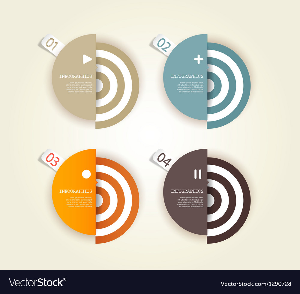 Four colored paper circles Royalty Free Vector Image Four colored paper circles Royalty Free Vector Image