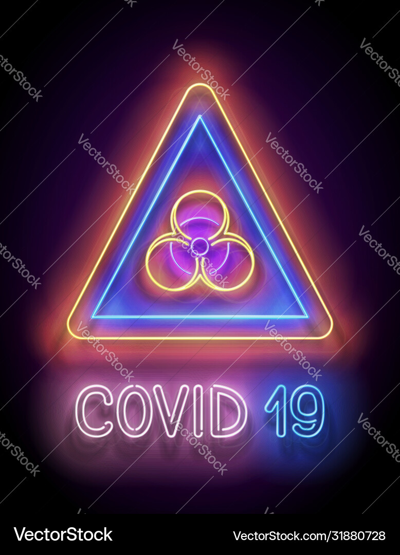 Glow biohazard sign world coronavirus Royalty Free Vector