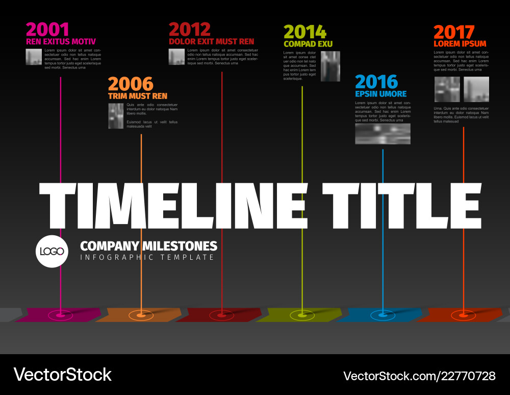 Infographic company milestones timeline template Vector Image