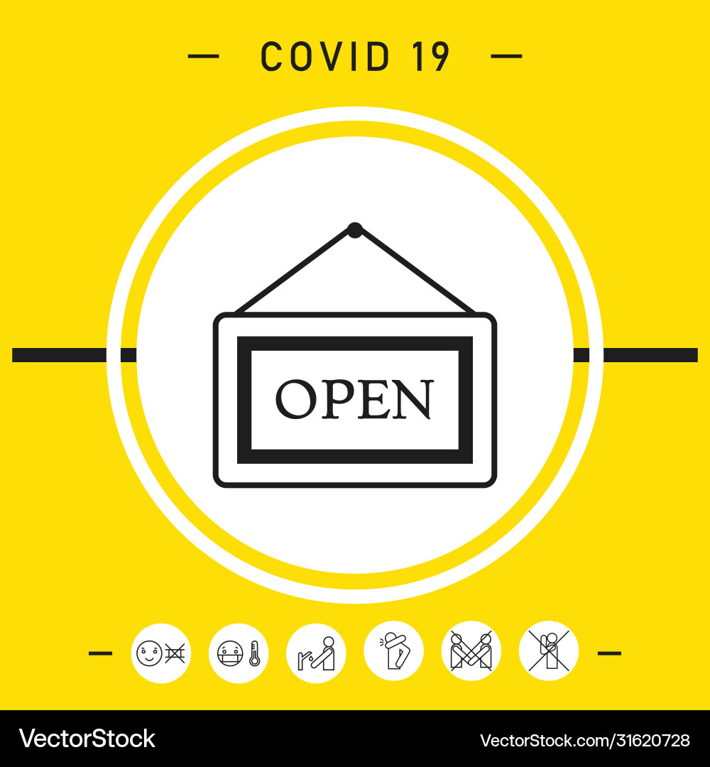 Information plate with open sign board hanging Vector Image