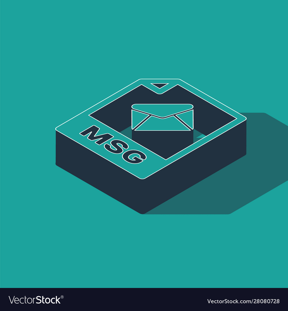 Isometric msg file document download msg button Vector Image