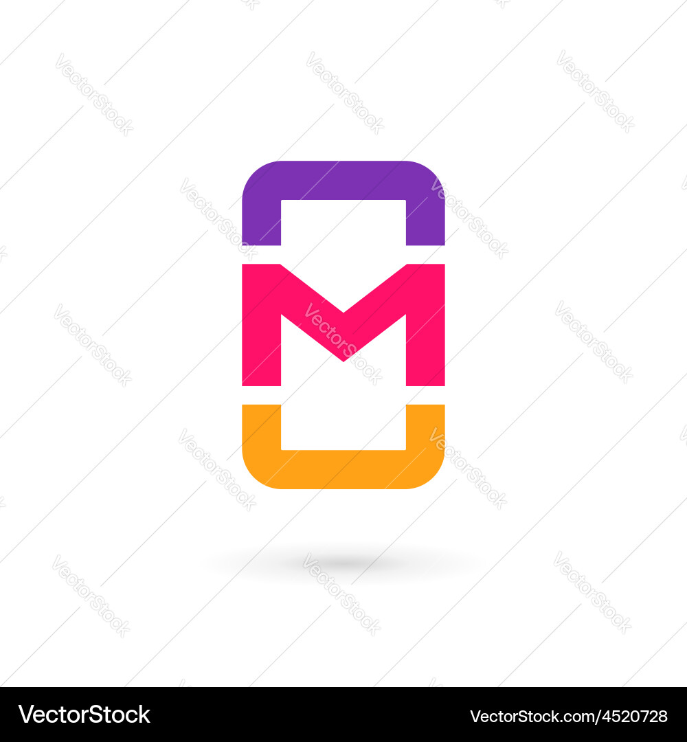 Mobile phone app letter m logo icon design Vector Image