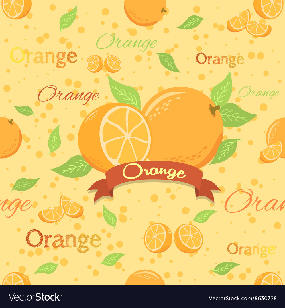 Orange seamless pattern Royalty Free Vector Image