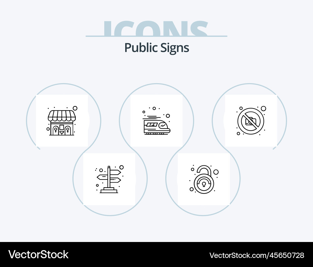 Public signs line icon pack 5 icon design Vector Image