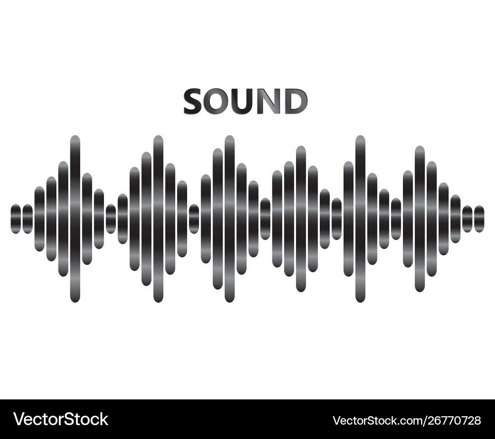 Pulse music player poster audio metallic wave Vector Image
