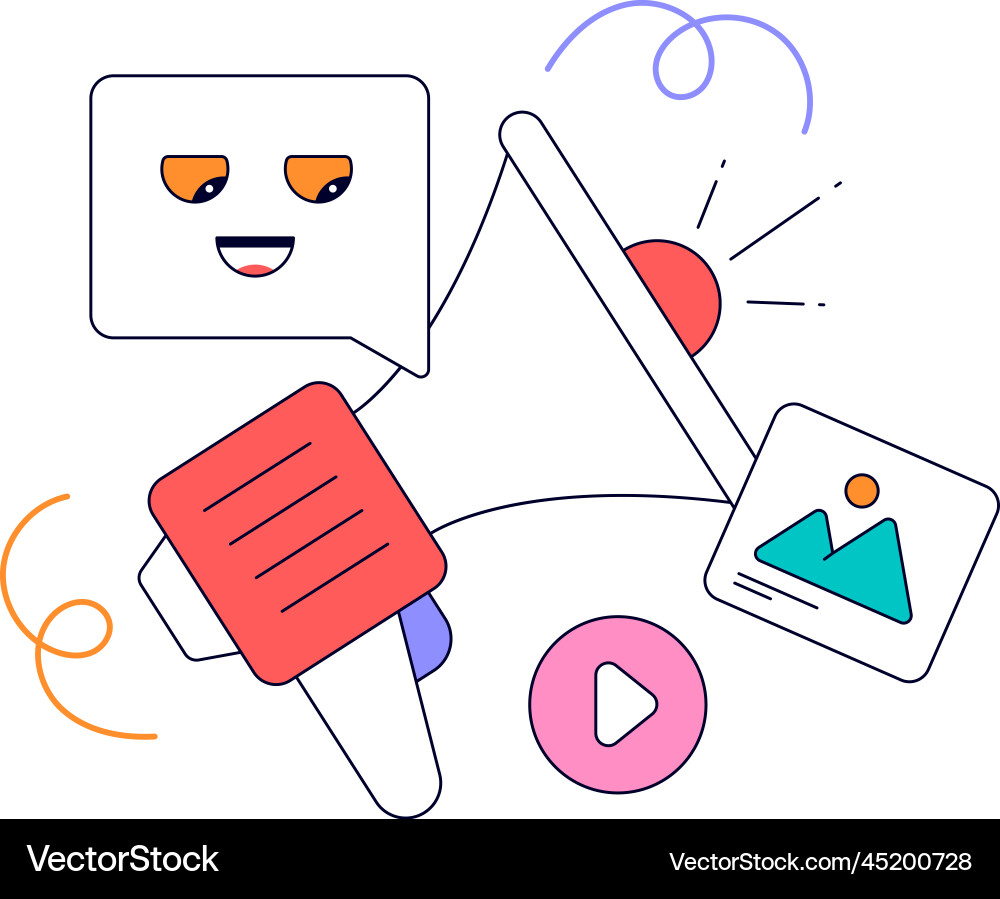 Ready to use animated design of media content Vector Image