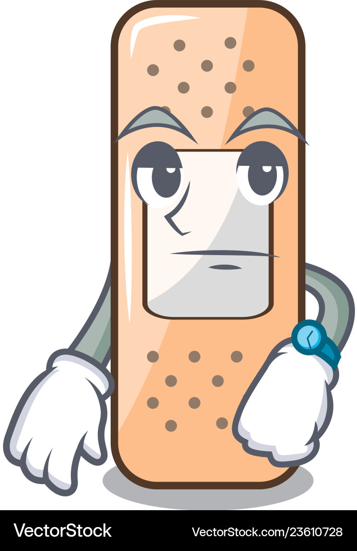 Waiting sticking plaster isolated with on cartoon Vector Image