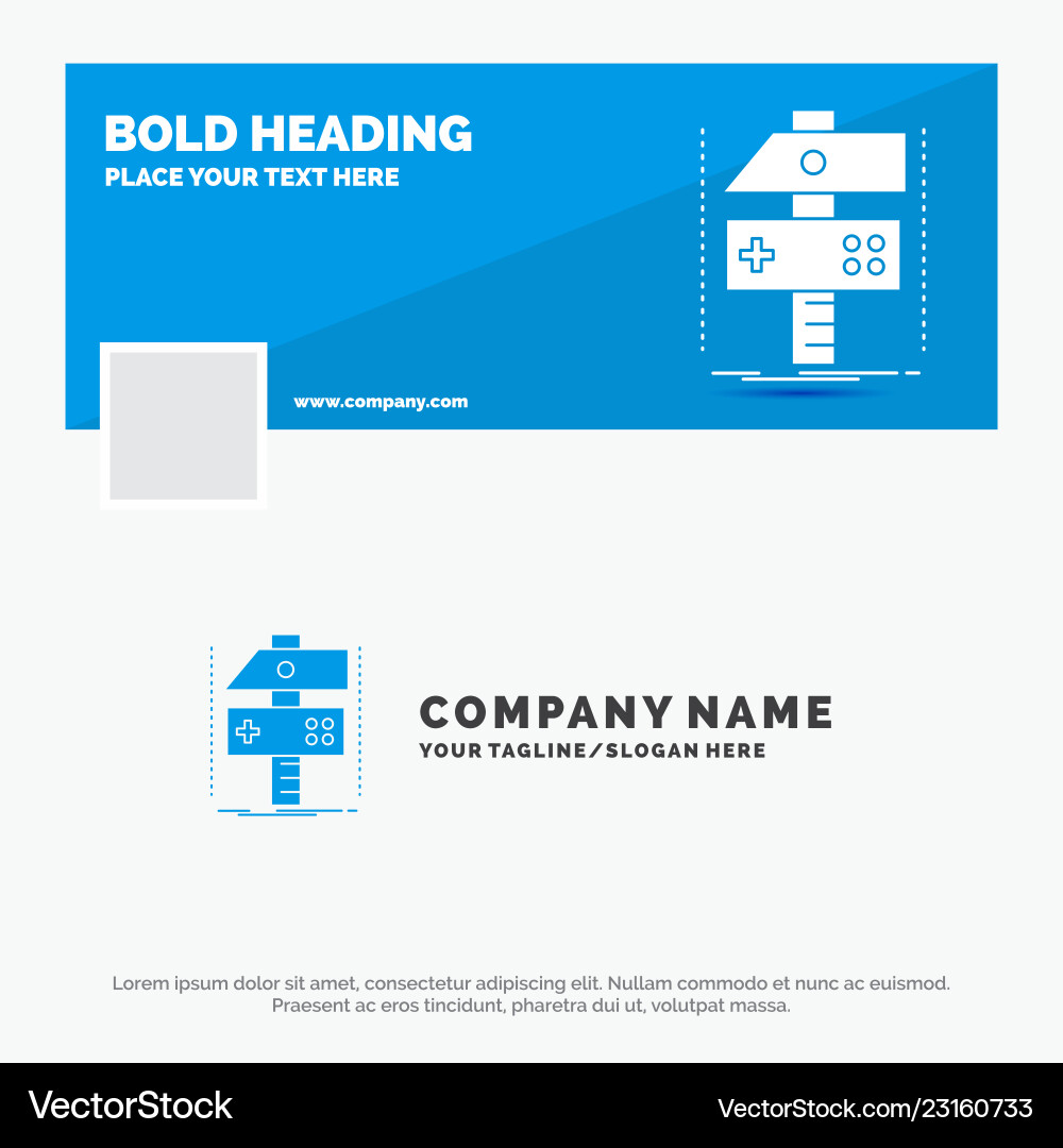 Blue business logo template for build craft Vector Image