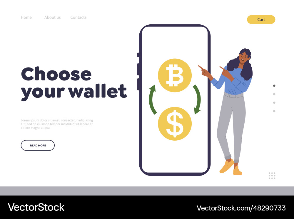 Choose your wallet concept for landing page design