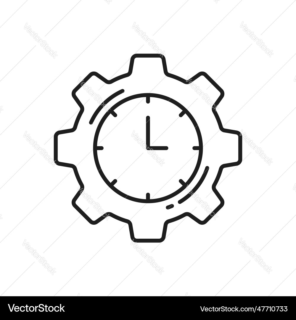 Cogwheel watch icon time management clock gear Vector Image