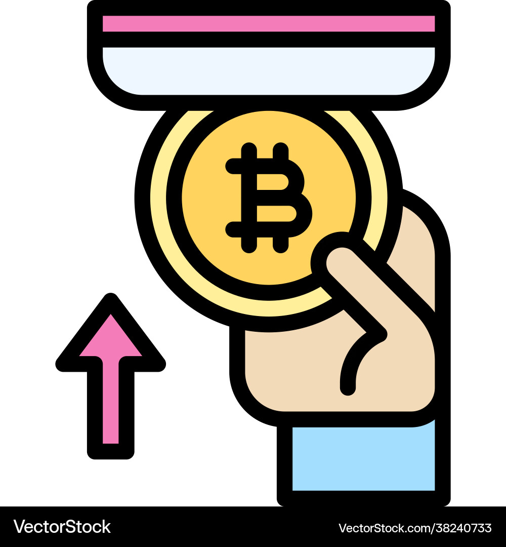 Deposit icon cryptocurrency related Royalty Free Vector