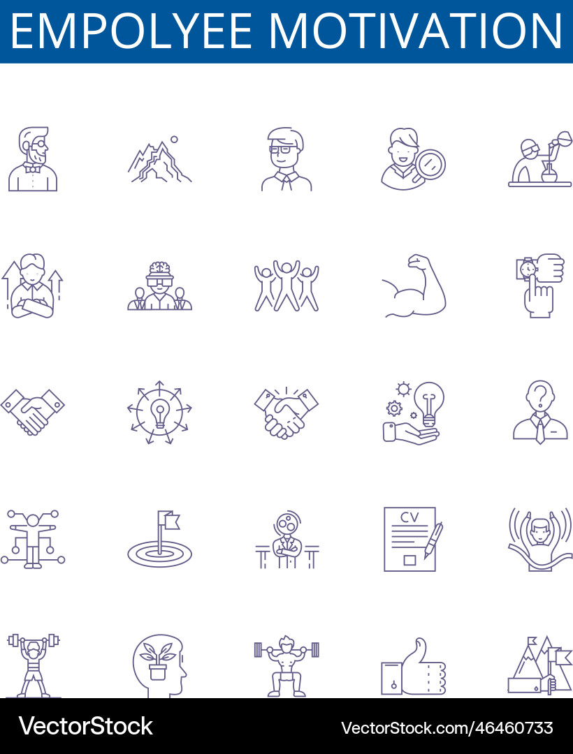 Empolyee motivation line icons signs set design Vector Image