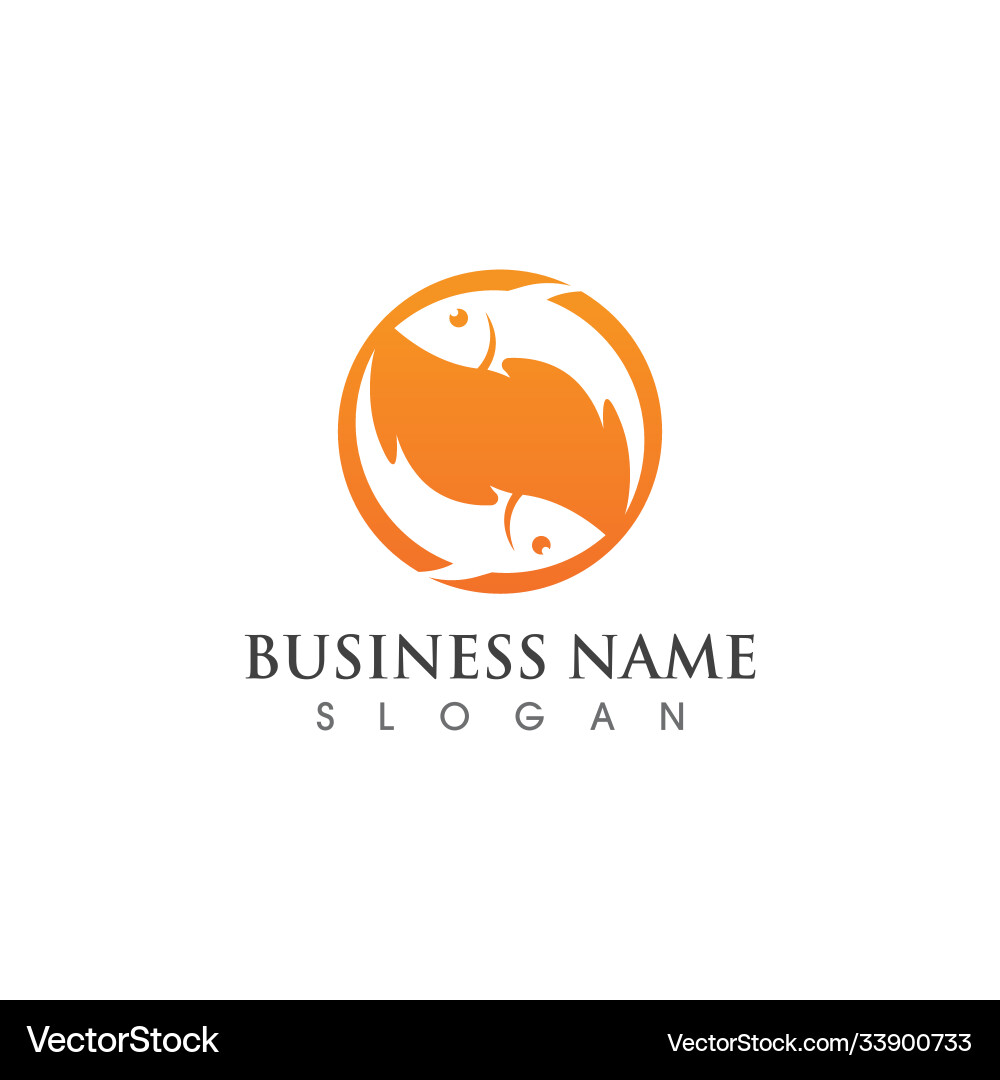Fish logo and symbol symbols Royalty Free Vector Image