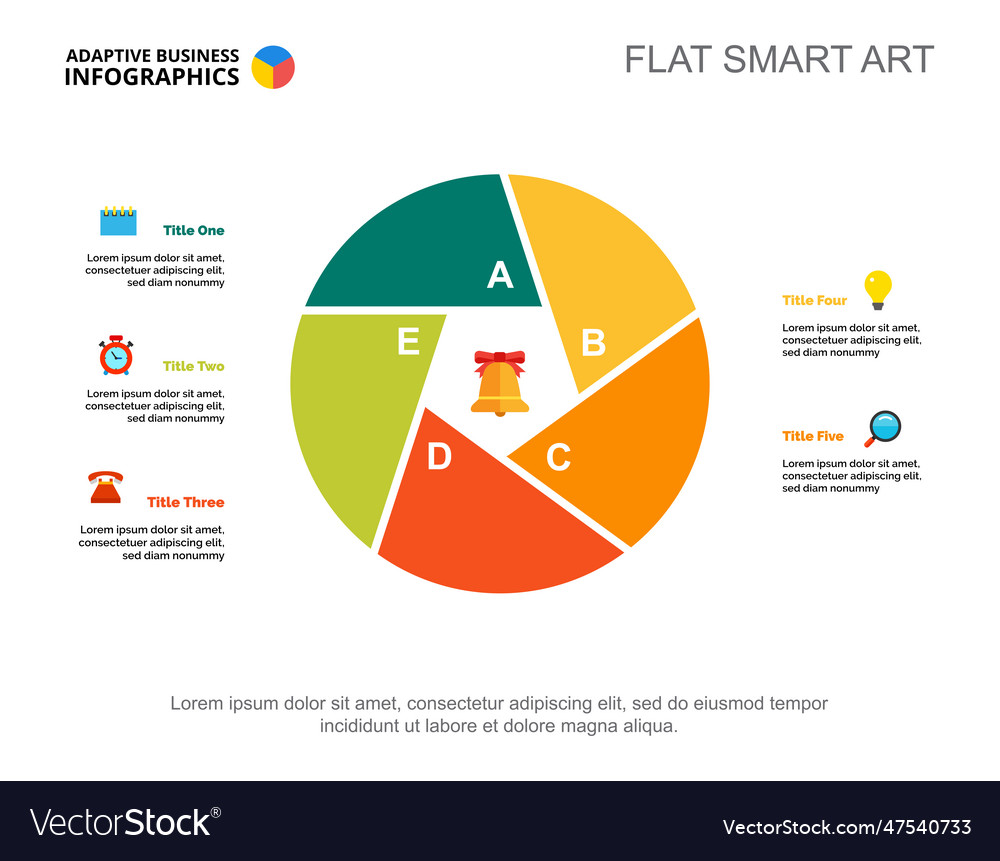 Five points plan slide template Royalty Free Vector Image