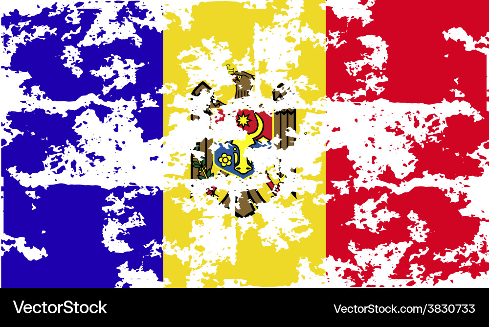 Flag of moldova with old texture Royalty Free Vector Image