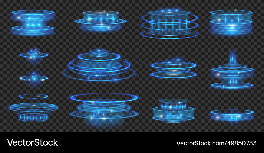 Futuristic hud podiums portals for virtual future Vector Image