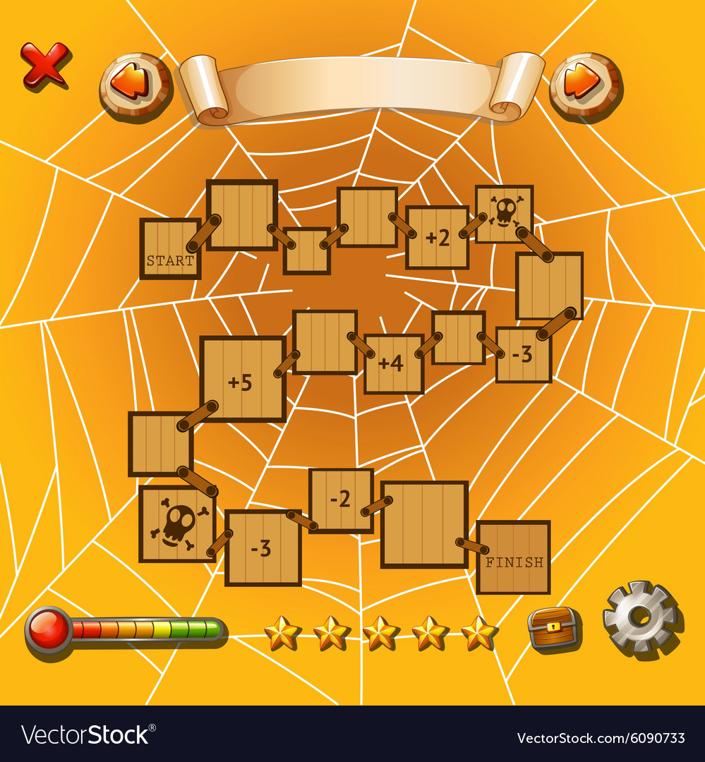 Game template with halloween theme Royalty Free Vector Image