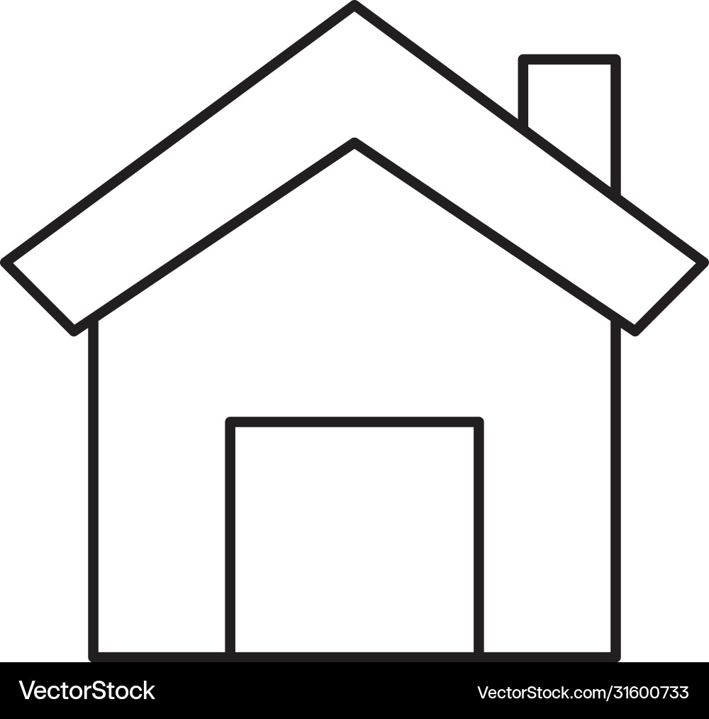 House front pictograph isolated icon Royalty Free Vector