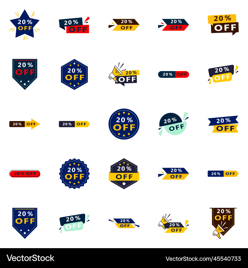Make a strong impression with our pack of 25 20 Vector Image