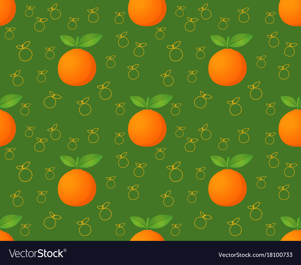 Orange fruit seamless pattern Royalty Free Vector Image