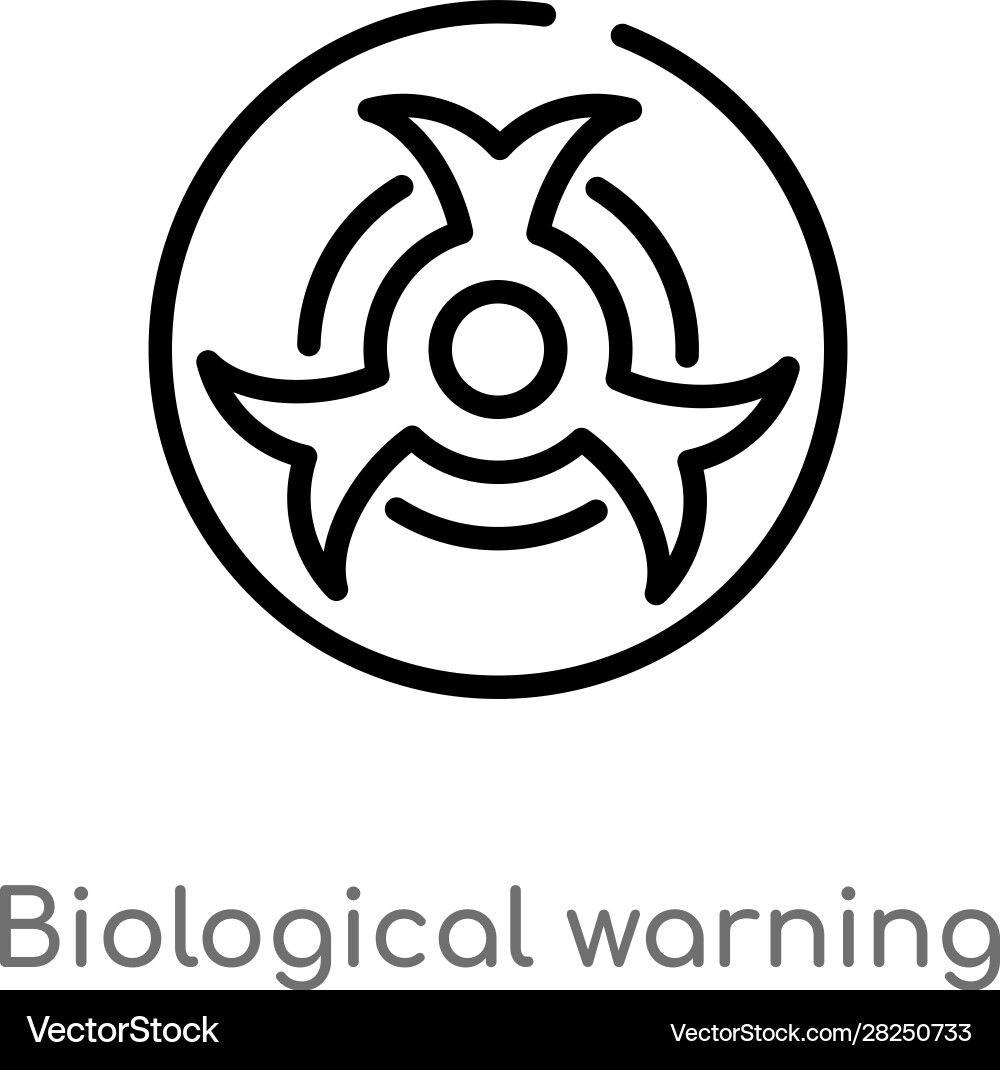 Outline biological warning icon isolated black Vector Image