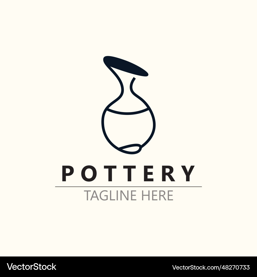Pottery logo design handmade creative traditional Vector Image