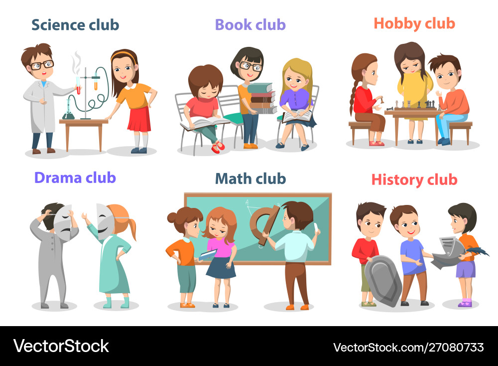 School club pupils or classmates educate Vector Image