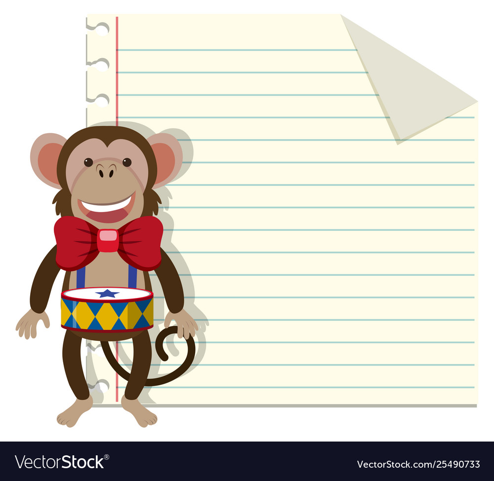 Set monkey on note template Royalty Free Vector Image