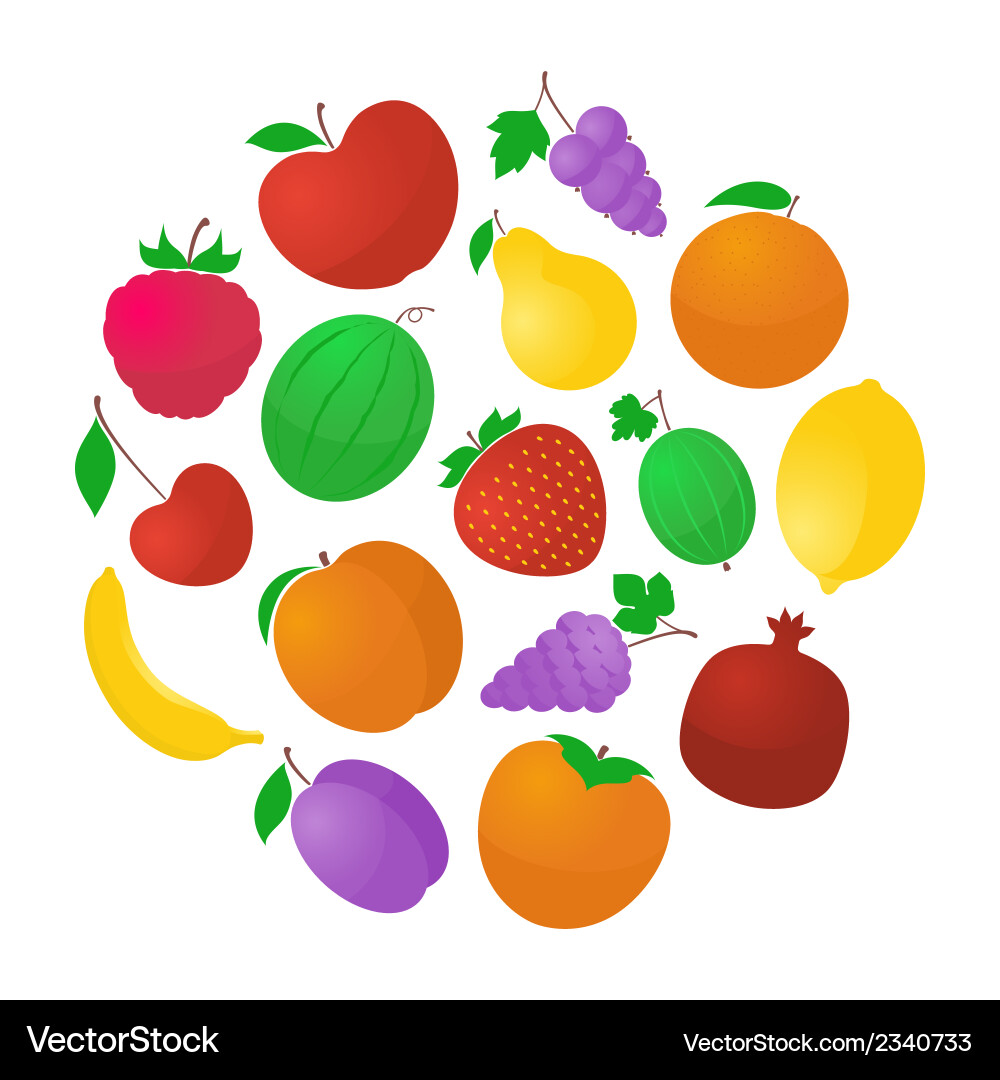 Set of fruits Royalty Free Vector Image - VectorStock