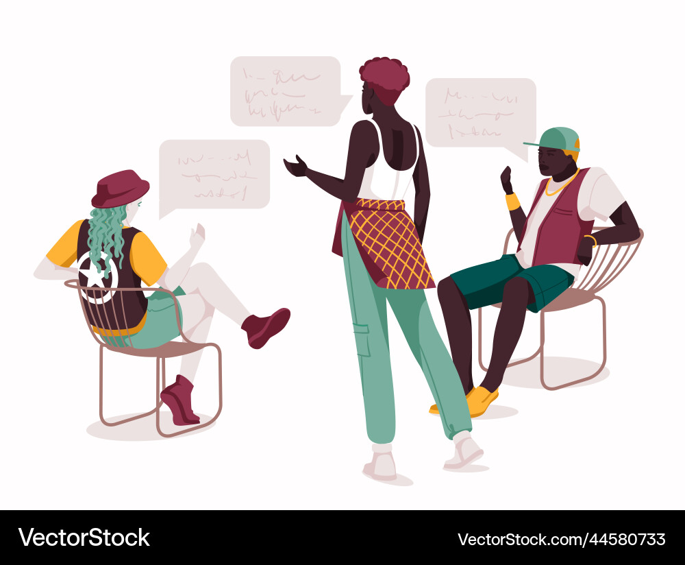 Set of multiethnic people talking or speaking Vector Image