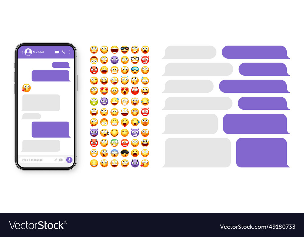 Smartphone messaging app user interface design Vector Image