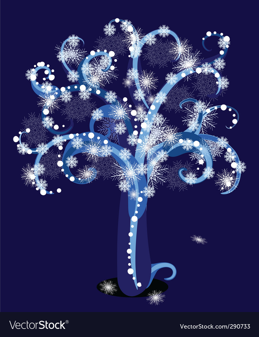Snowy tree Royalty Free Vector Image - VectorStock
