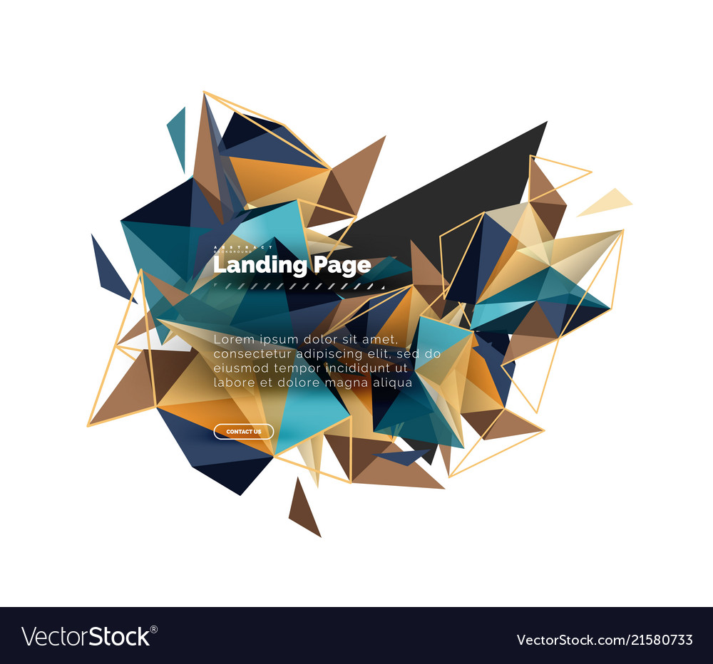 Triangular design abstract background landing Vector Image