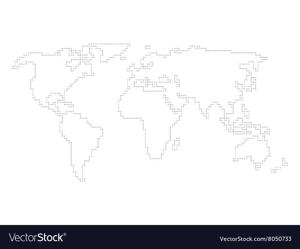 World map - angular outline Royalty Free Vector Image
