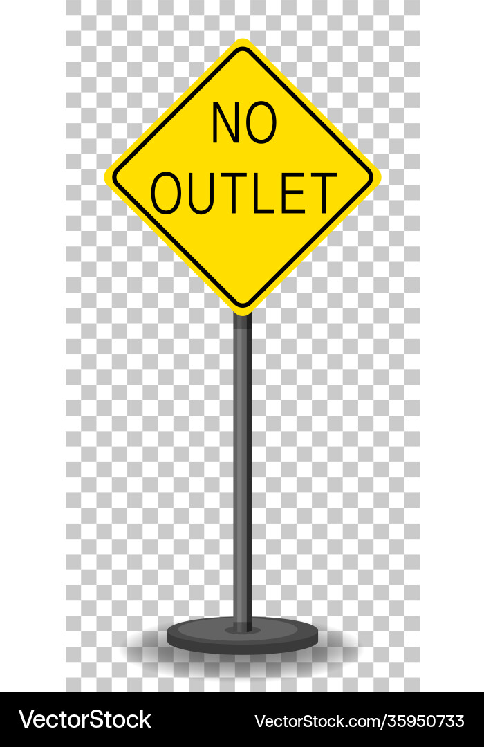 Yellow traffic warning sign on transparent Vector Image