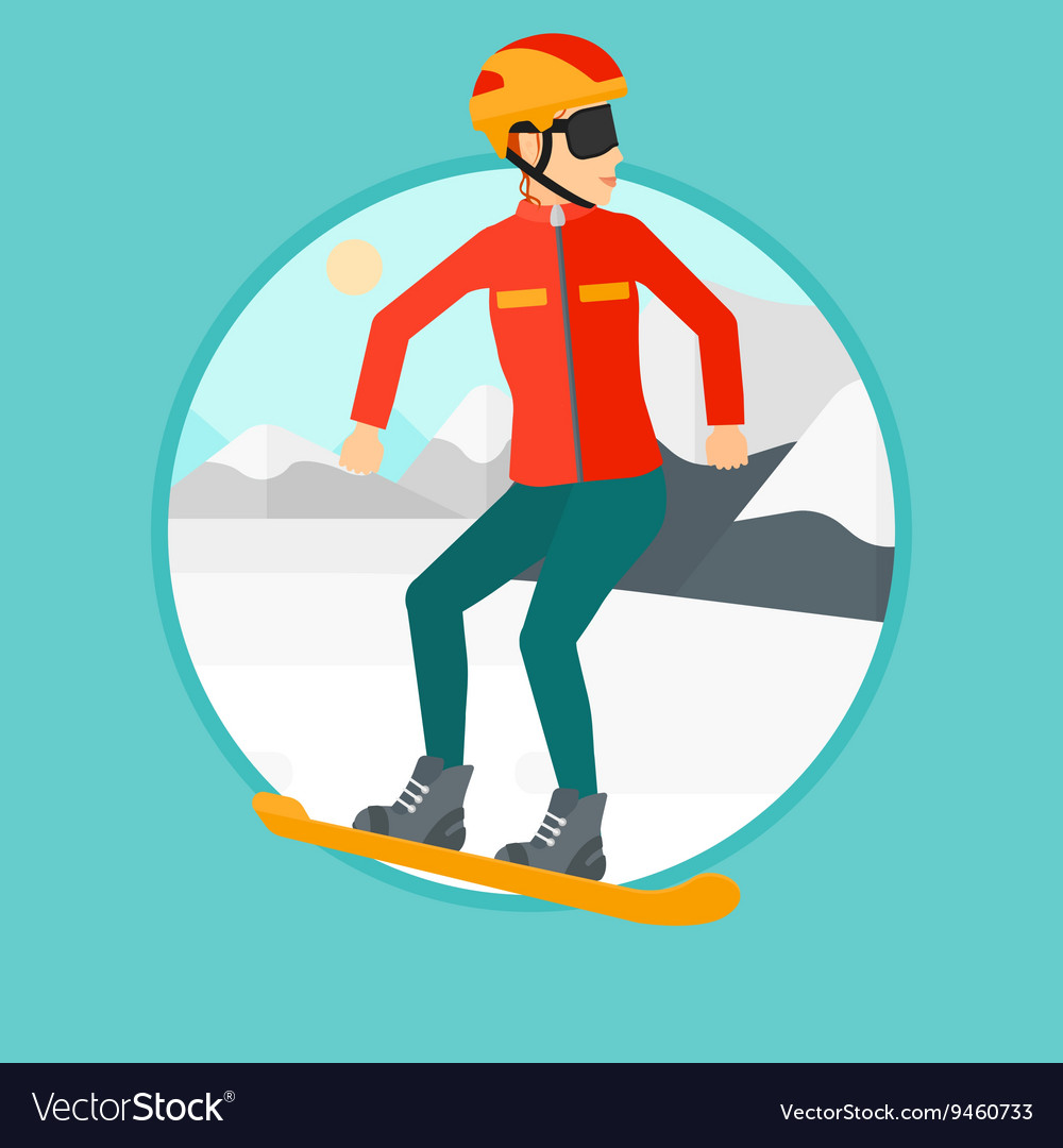 Young woman snowboarding Royalty Free Vector Image